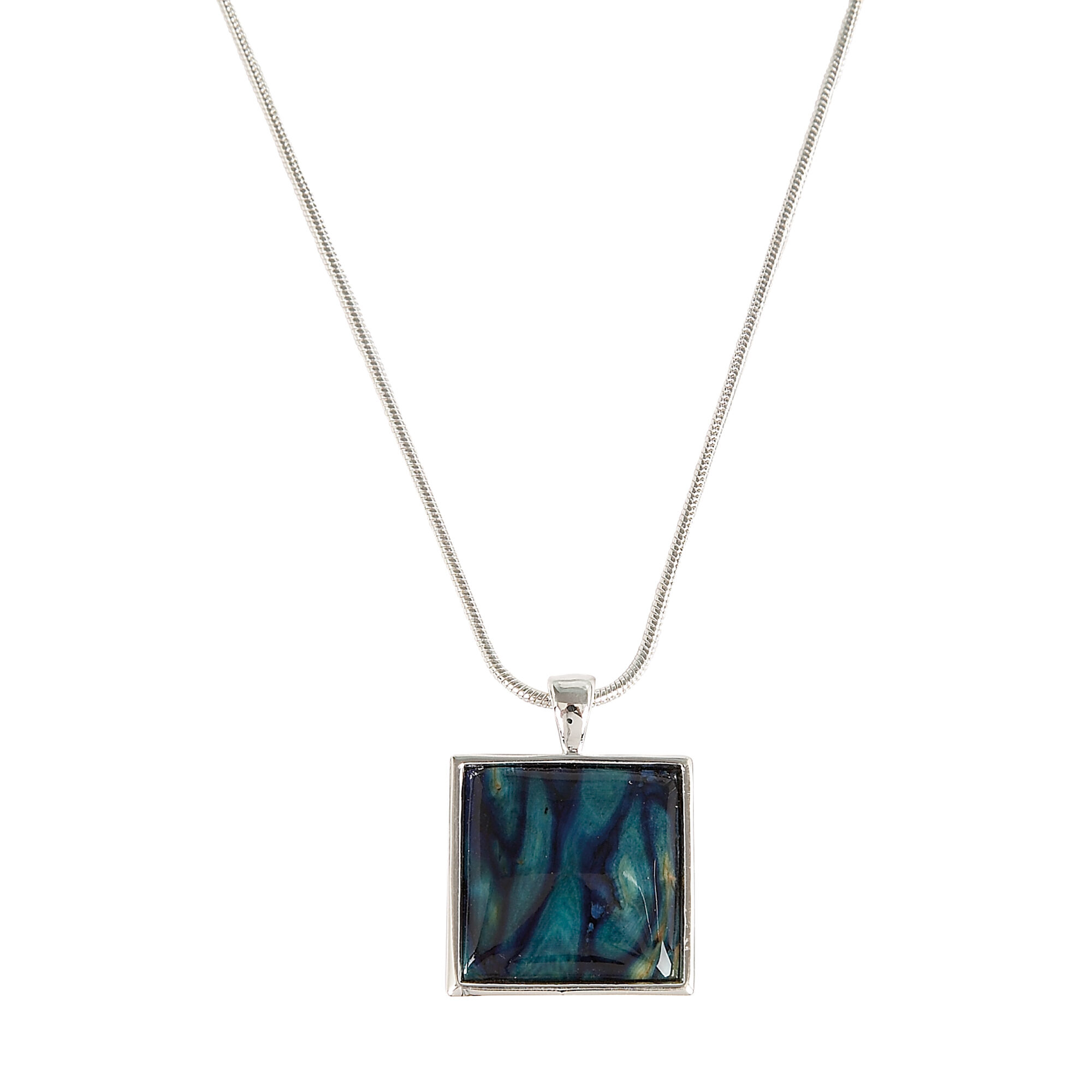 Heathergems Square Pendant - Handcrafted Scottish Heather Jewellery