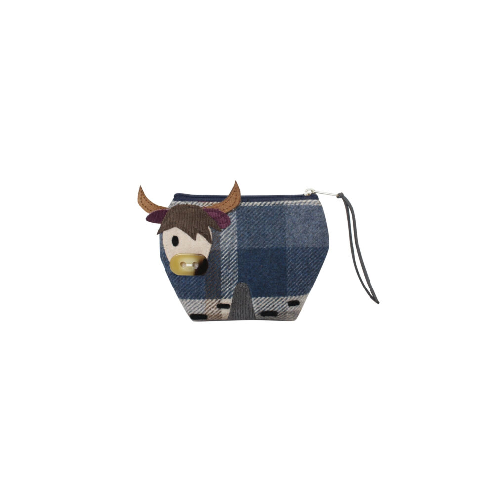 Luxury Tweed Highland Cow Purse | Cute & Practical Zip Coin Purse
